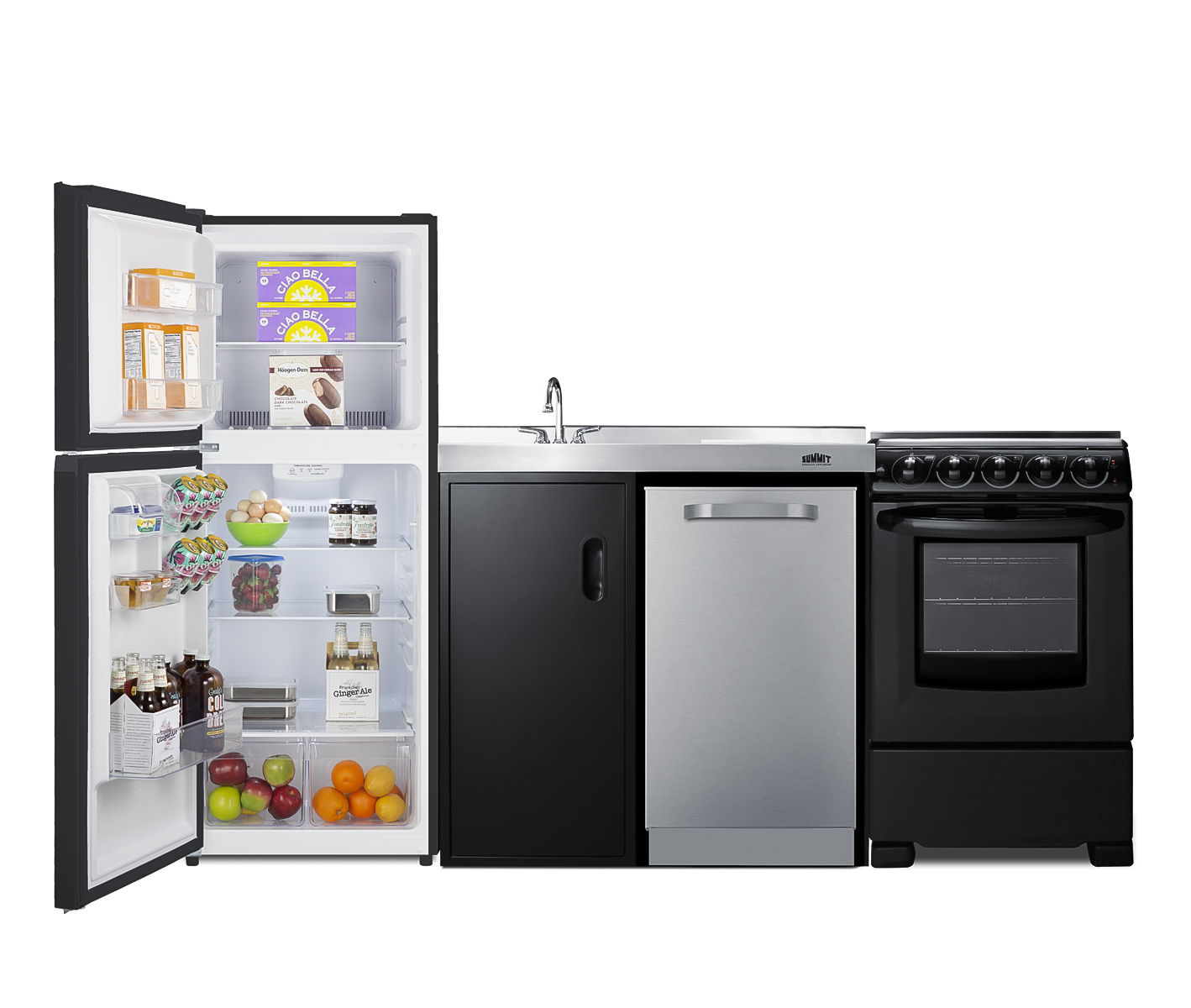 Summit - ACK80HT - 80" Wide All-In-One Kitchenette with Range and ...